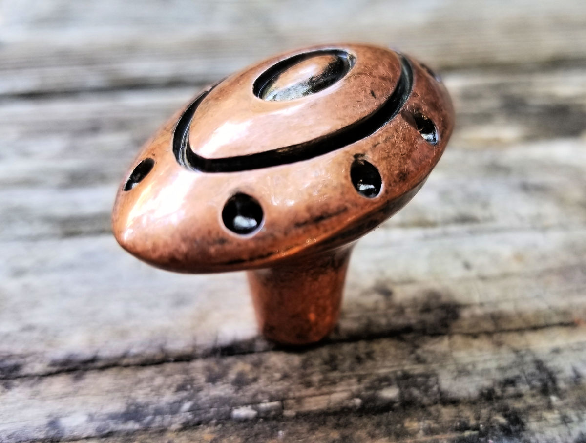 Decorative Oval Copper & Black "Southwest" Style Furniture Knobs ...
