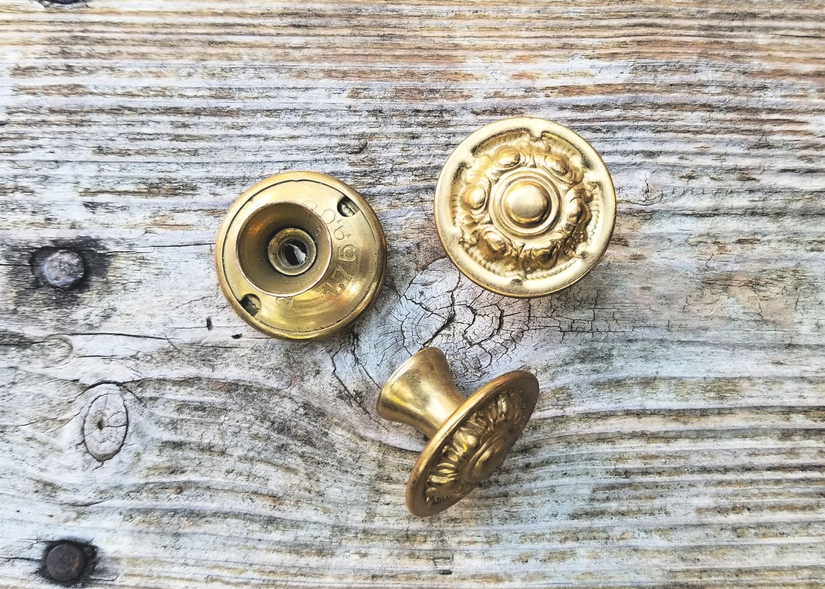 Vintage Keeler Brass Co Baroque Gold Drawer Knobs in Solid Brass ...