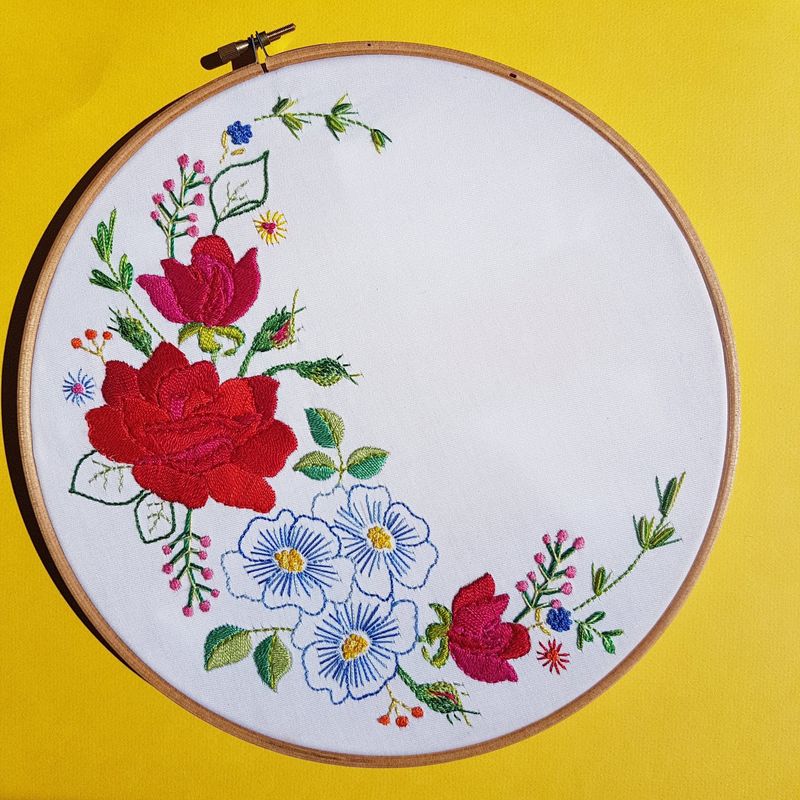 Printed Embroidery Pattern Rose - Leah Halliday