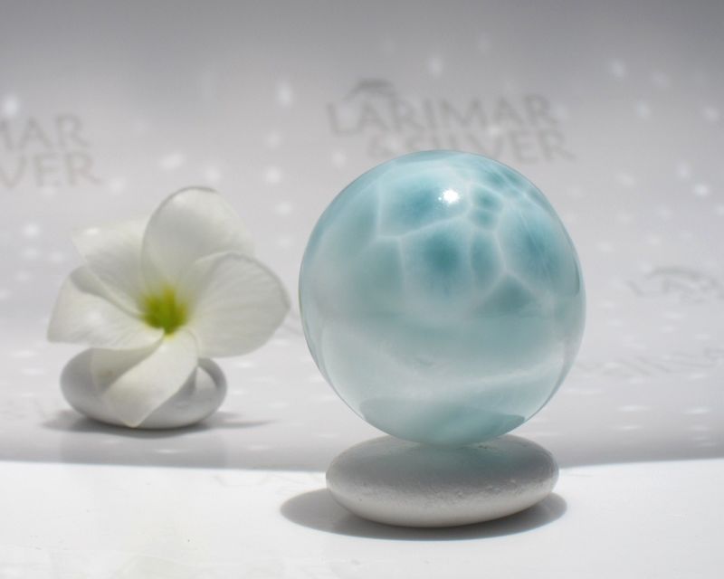 SOLD OUT - BIG Larimar sphere - Atlantis Crystal Ball - diameter 34mm ...