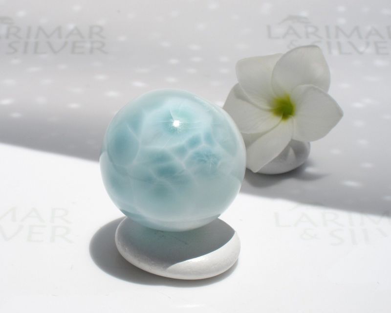 SOLD OUT - BIG Larimar sphere - Atlantis Crystal Ball - diameter 34mm ...