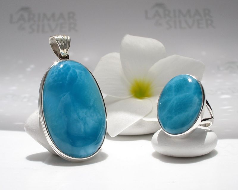 SOLD OUT - AAAA Larimar jewelry set - Goddess of the Abyss – Authentic ...