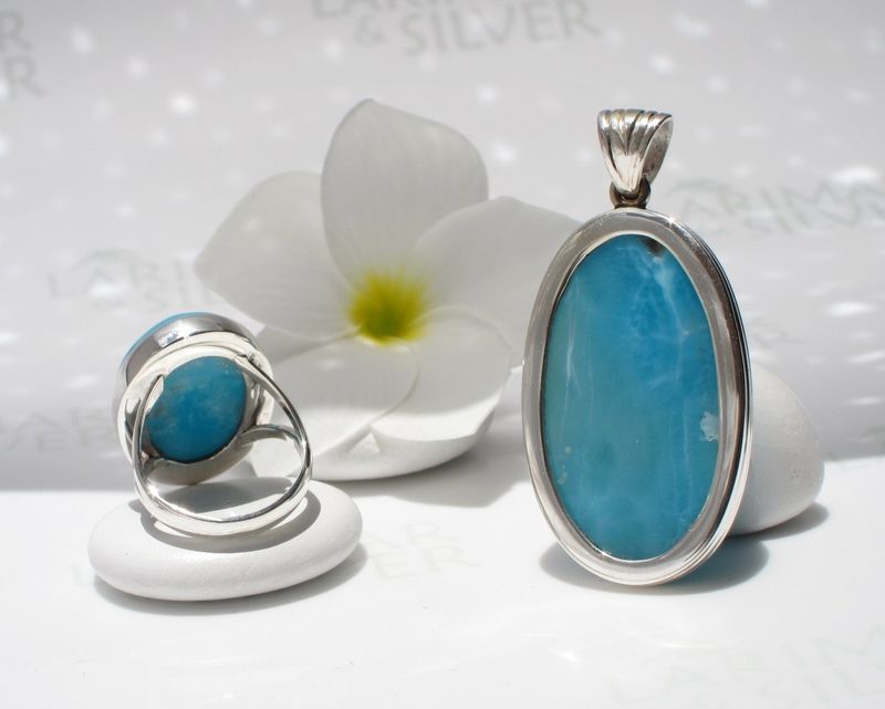 SOLD OUT - AAAA Larimar jewelry set - Goddess of the Abyss – Authentic ...