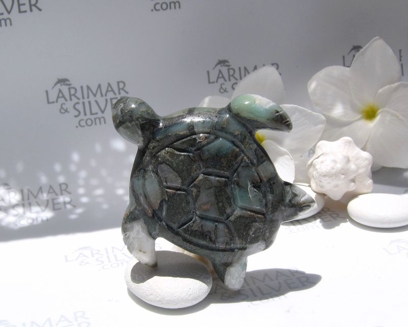 SOLD OUT - Carved Larimar sea turtle, Spirit of The Taino Turtle ...