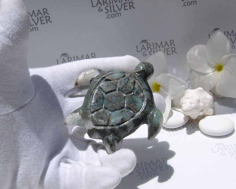 SOLD OUT - Carved Larimar sea turtle, Spirit of The Taino Turtle ...