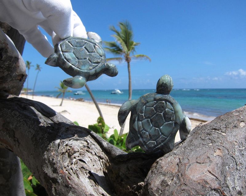 SOLD OUT - Carved Larimar sea turtle, Spirit of The Taino Turtle ...