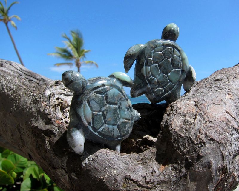 SOLD OUT - Carved Larimar sea turtle, Spirit of The Taino Turtle ...