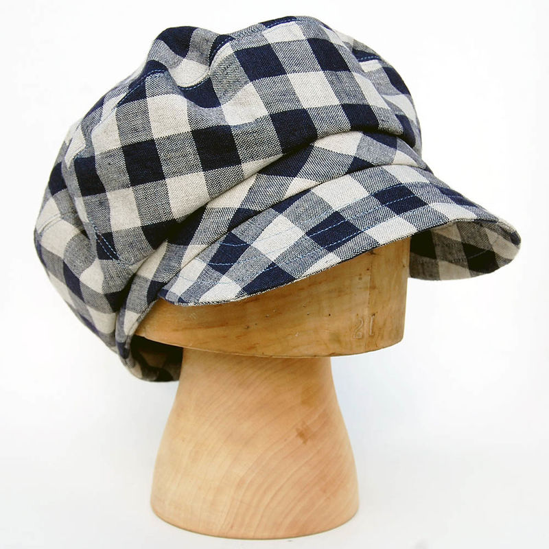Gingham linen newsboy cap, ZUTmaud - ZUT hats