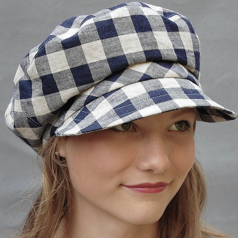 Gingham linen newsboy cap, ZUTmaud - ZUT hats