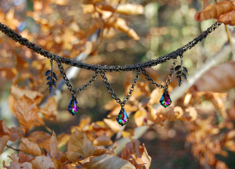 Chainmail bracelet - medieval fantasy elven cuff bracelet in bronze ...