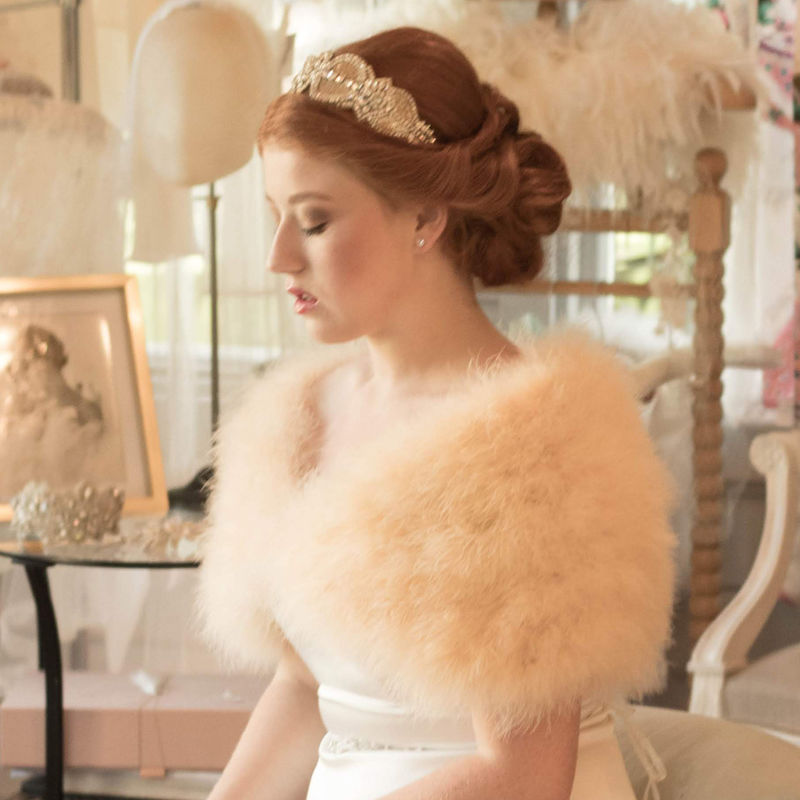 Feather Wrap - Marabou Feather - Donna Crain Accessories