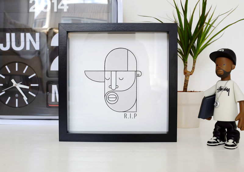 Donuts RIP (unframed) - Hip Hop Head prints by Dale Edwin Murray