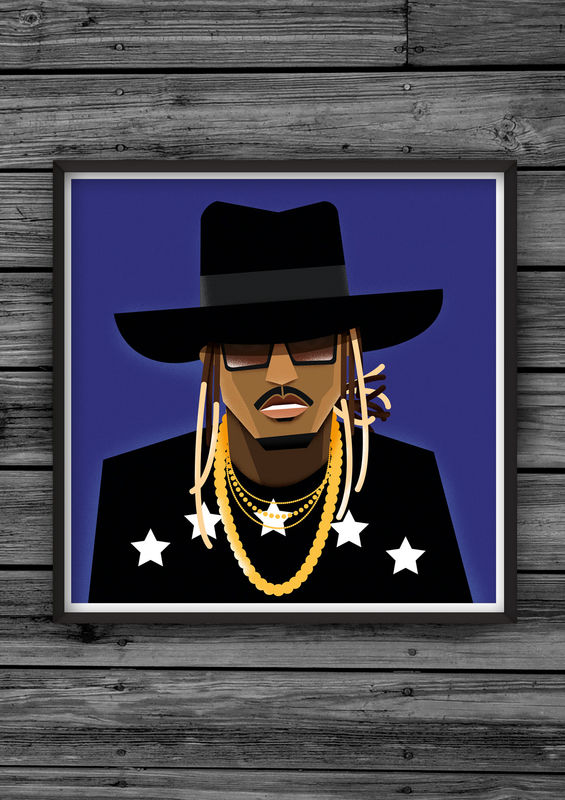 Futurist - Hip Hop Head prints by Dale Edwin Murray