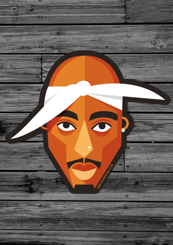 Vinyl sticker 4 - Hip Hop Head prints by Dale Edwin Murray