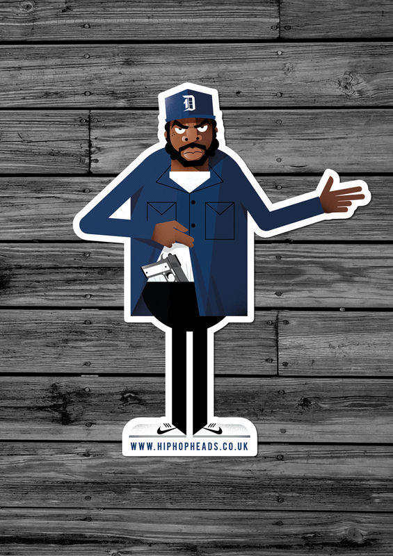 Vinyl sticker 9 - Hip Hop Head prints by Dale Edwin Murray