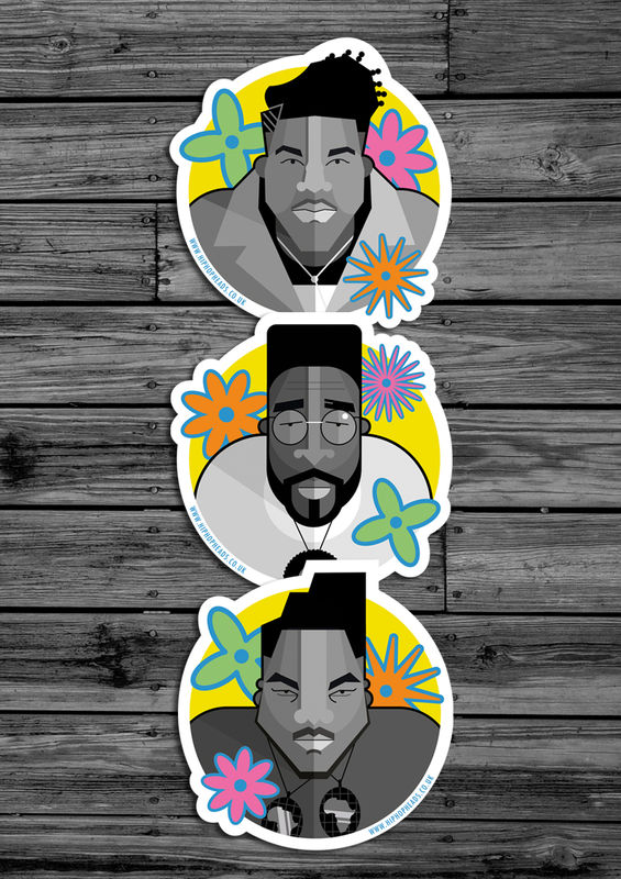 Vinyl stickers 11 - Hip Hop Head prints by Dale Edwin Murray