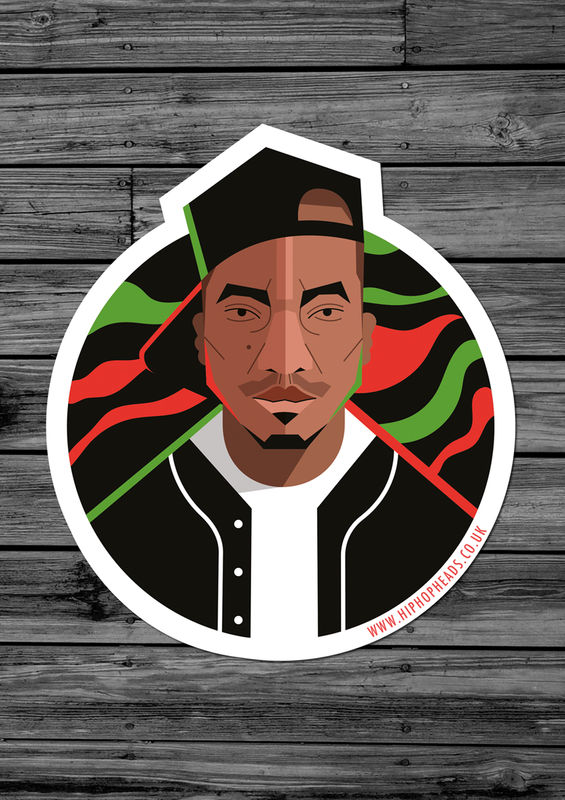 Vinyl stickers 12 - Hip Hop Head prints by Dale Edwin Murray
