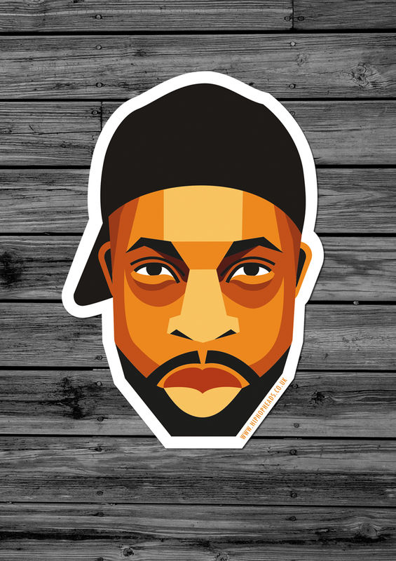 Vinyl sticker 16 - Hip Hop Head prints by Dale Edwin Murray