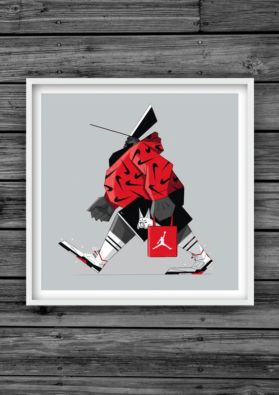 J5 RETRO - Hip Hop Head prints by Dale Edwin Murray