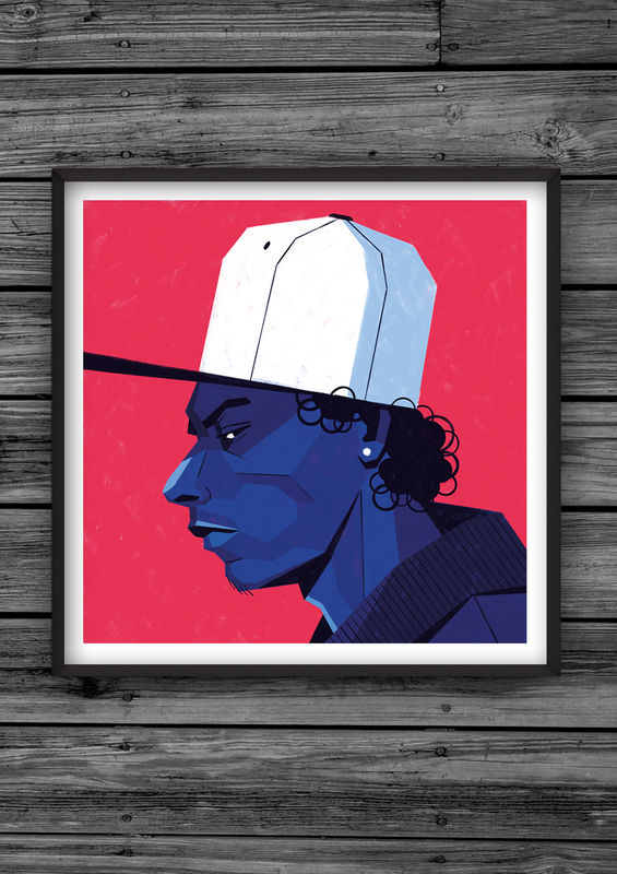 Young Dogg - Hip Hop Head prints by Dale Edwin Murray