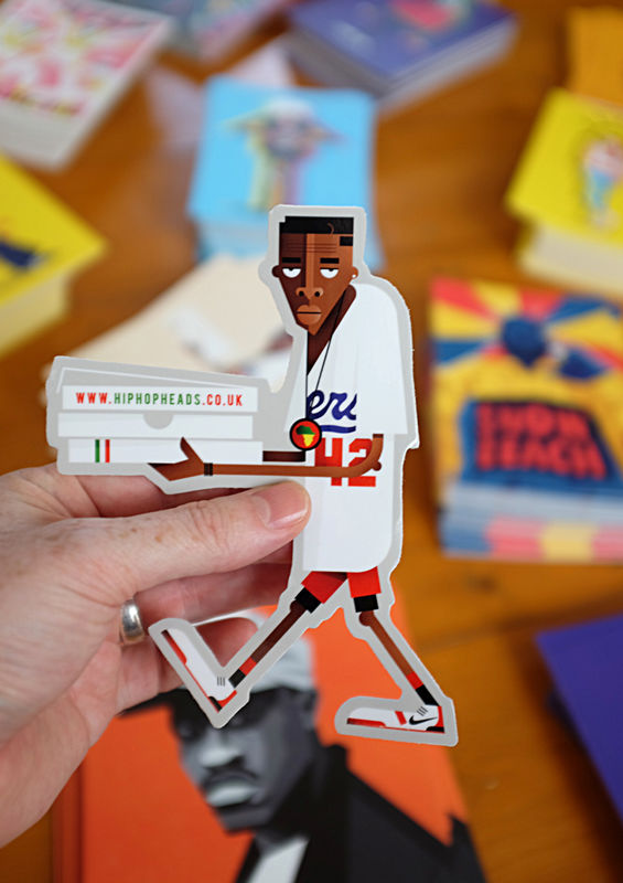 Vinyl sticker 10 - Hip Hop Head prints by Dale Edwin Murray