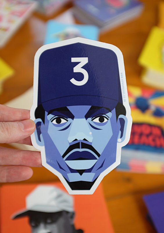 Vinyl sticker 7 - Hip Hop Head prints by Dale Edwin Murray