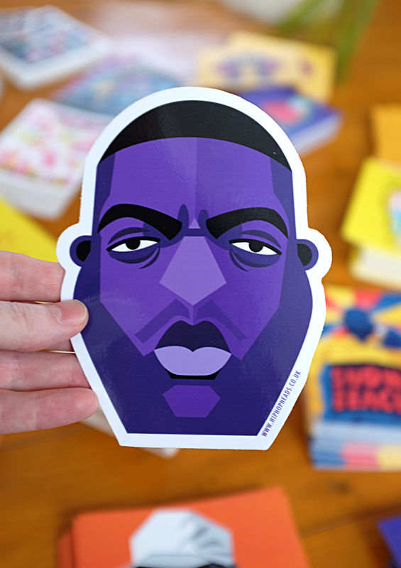 Vinyl sticker 3 - Hip Hop Head prints by Dale Edwin Murray