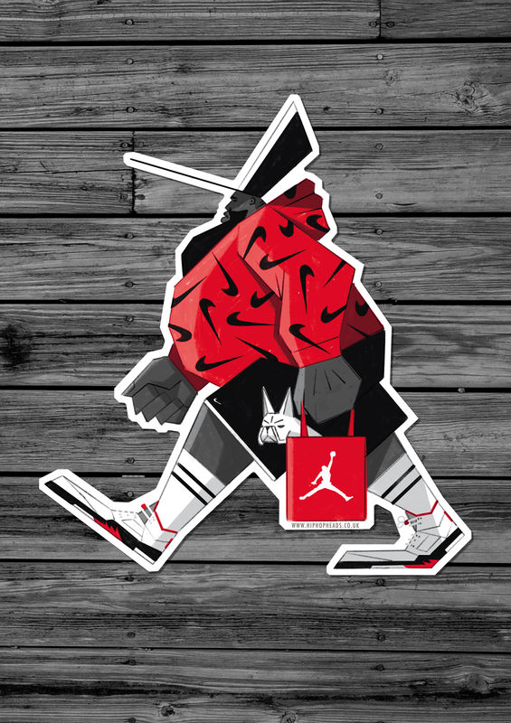 Stickers Collection - Hip Hop Head prints by Dale Edwin Murray