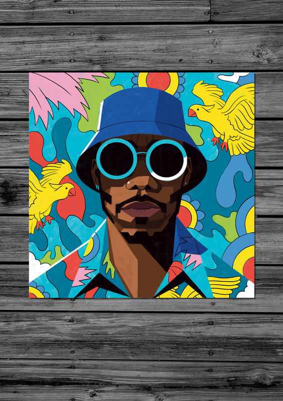 Postcard 1 - Hip Hop Head prints by Dale Edwin Murray