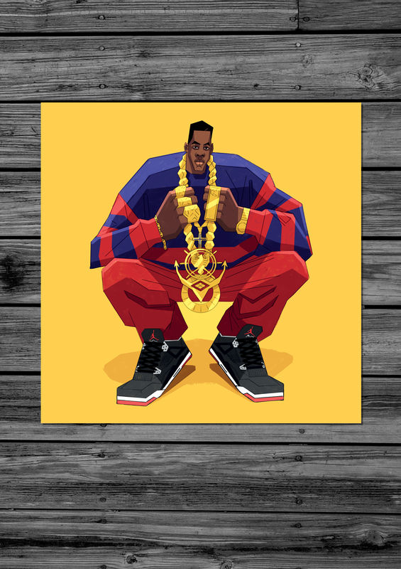 Postcard 6 - Hip Hop Head prints by Dale Edwin Murray