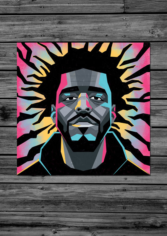 Postcard 7 - Hip Hop Head prints by Dale Edwin Murray