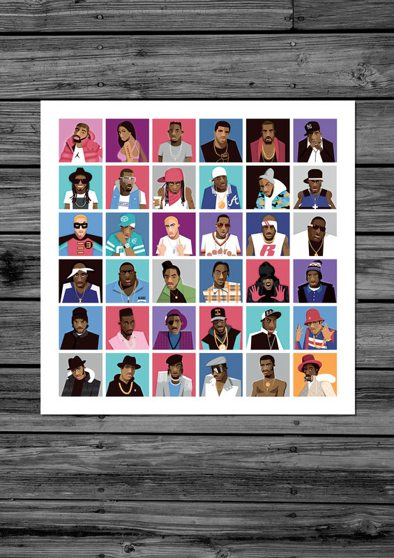 Postcard 8 - Hip Hop Head prints by Dale Edwin Murray