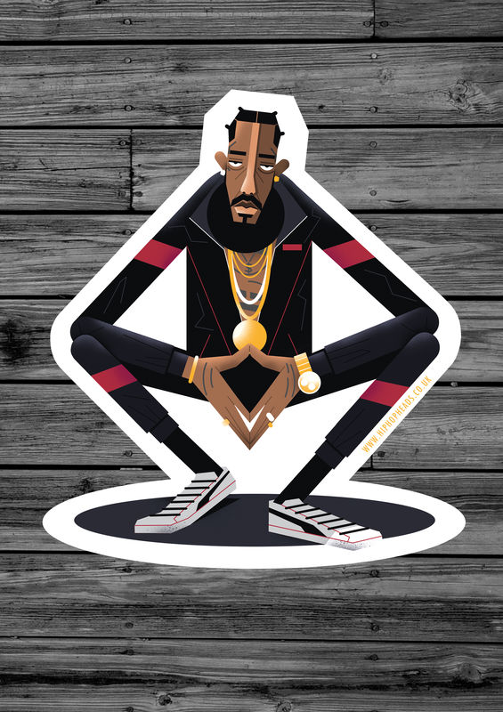Vinyl sticker 27 - Hip Hop Head prints by Dale Edwin Murray