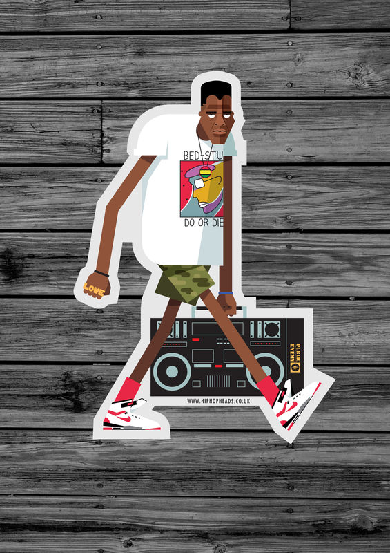 Vinyl sticker 28 - Hip Hop Head prints by Dale Edwin Murray