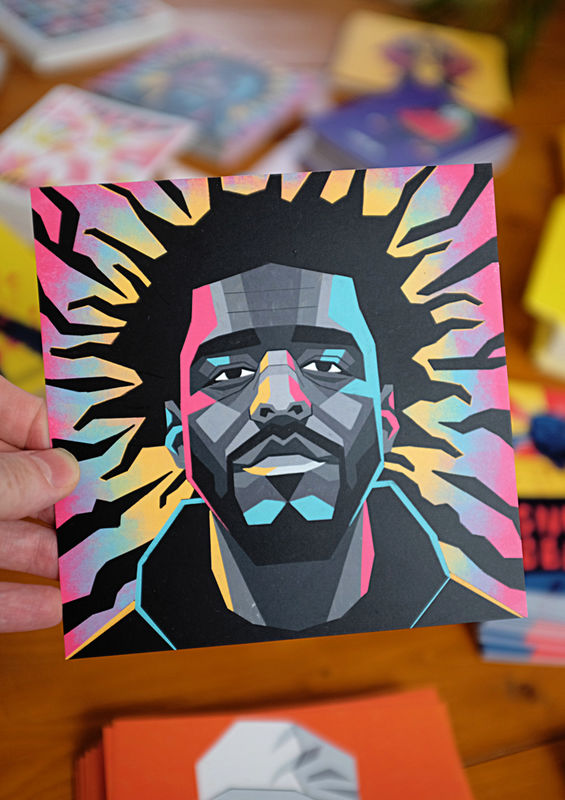 Postcard 7 - Hip Hop Head prints by Dale Edwin Murray