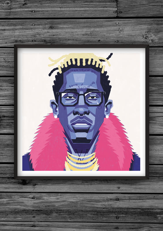 Realistic Collection - Hip Hop Head prints by Dale Edwin Murray