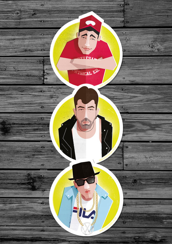 Stickers Collection - Hip Hop Head prints by Dale Edwin Murray