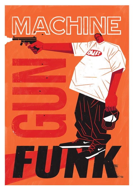 MACHINE GUN FUNK (LTD ED) - Hip Hop Head prints by Dale Edwin Murray