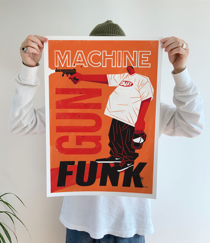 MACHINE GUN FUNK (LTD ED) - Hip Hop Head prints by Dale Edwin Murray