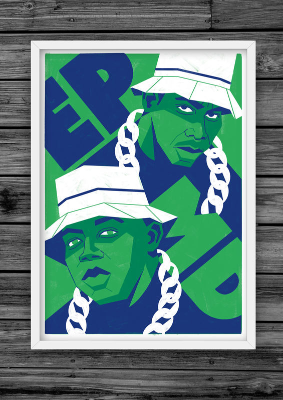 Realistic Collection - Hip Hop Head prints by Dale Edwin Murray