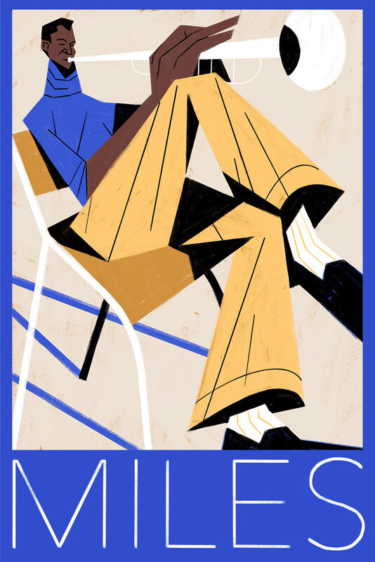 MILES - Hip Hop Head prints by Dale Edwin Murray