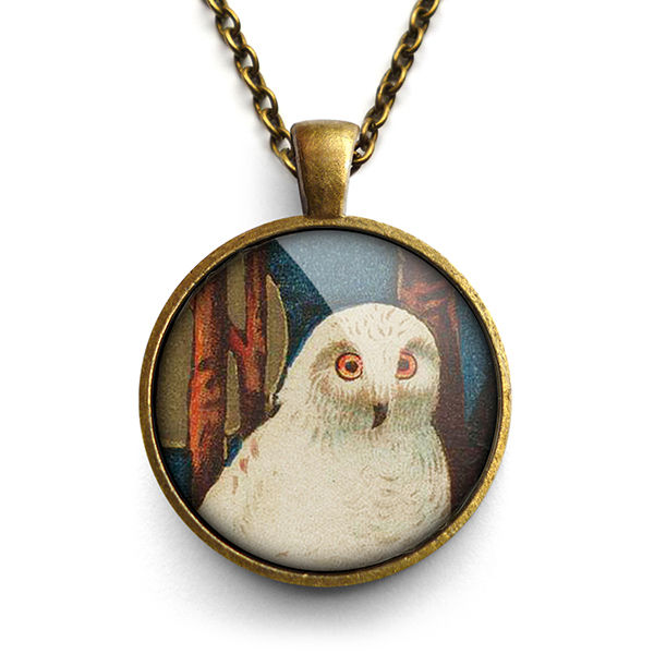 Snowy Owl Large Necklace (TB04) - Ruby Spirit Designs