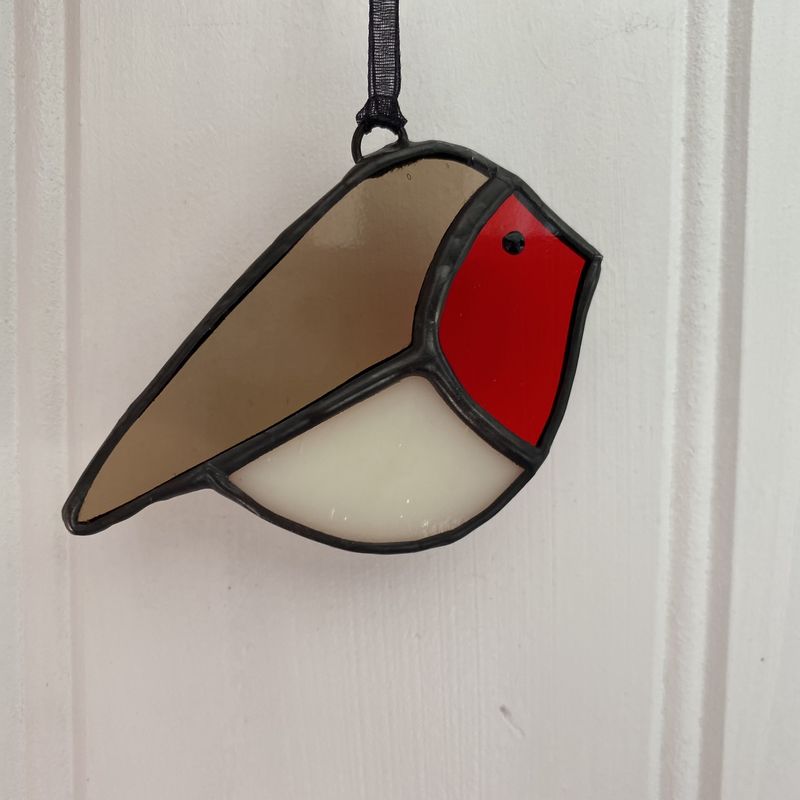 Small stained robin sun catcher - Glass and Crafts UK
