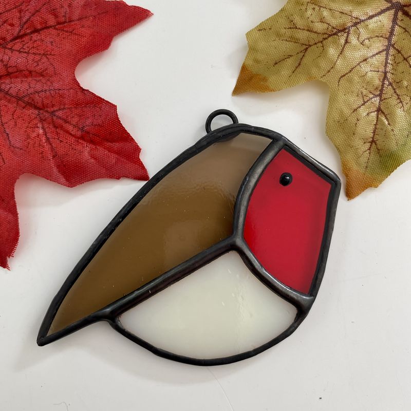 Small stained robin sun catcher - Glass and Crafts UK