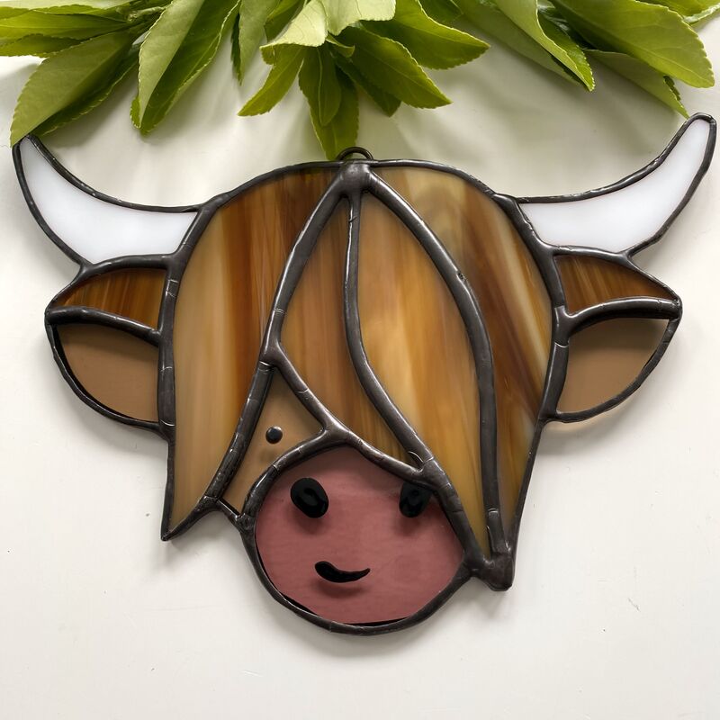 Stained Glass Highland Cow - Glass and Crafts UK