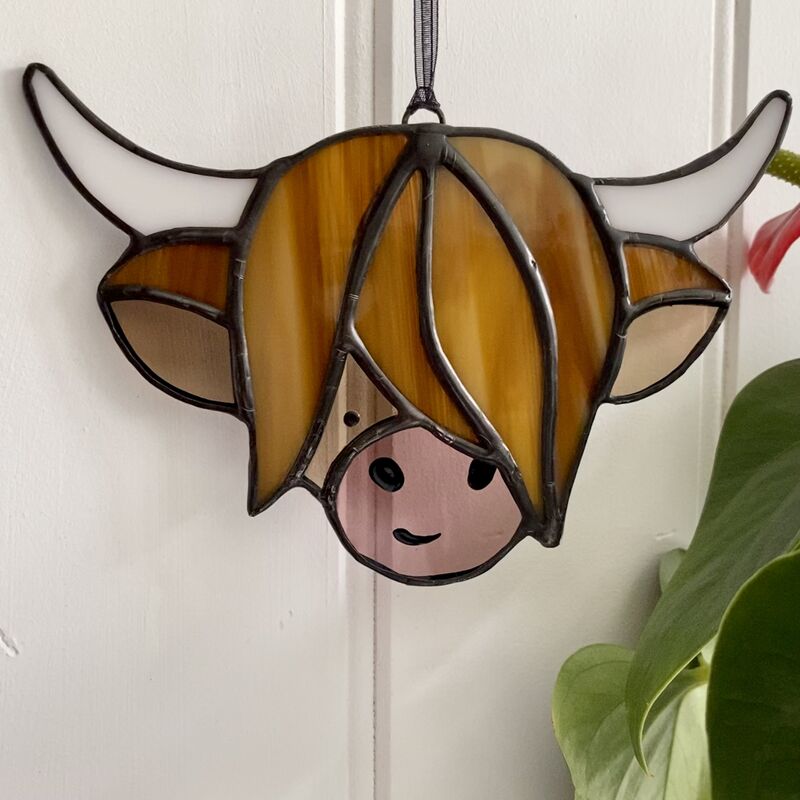 Stained Glass Highland Cow - Glass and Crafts UK