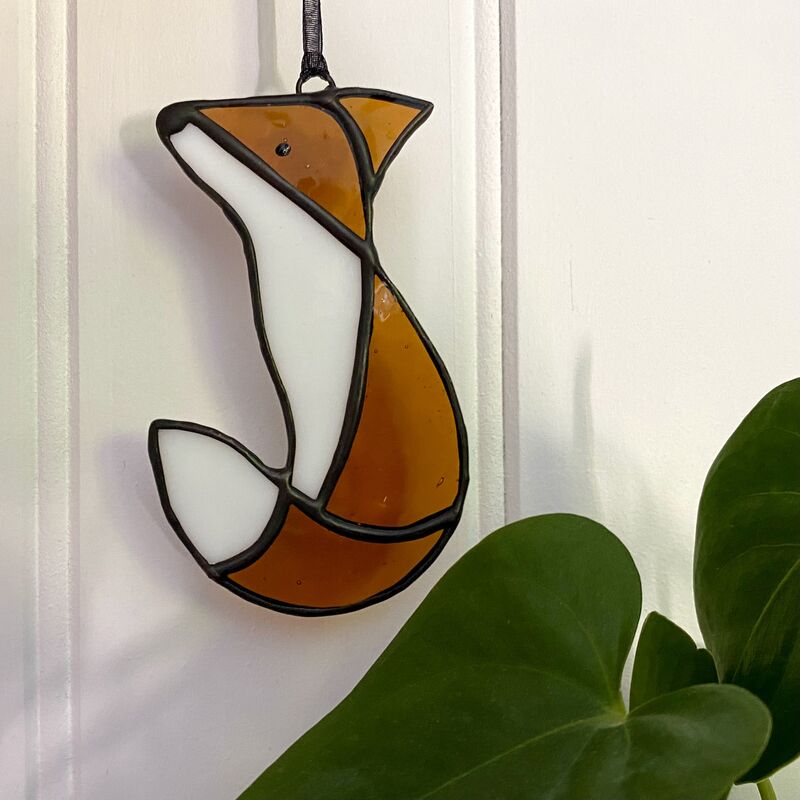 Stained Glass Fox Sun Catcher - Glass and Crafts UK