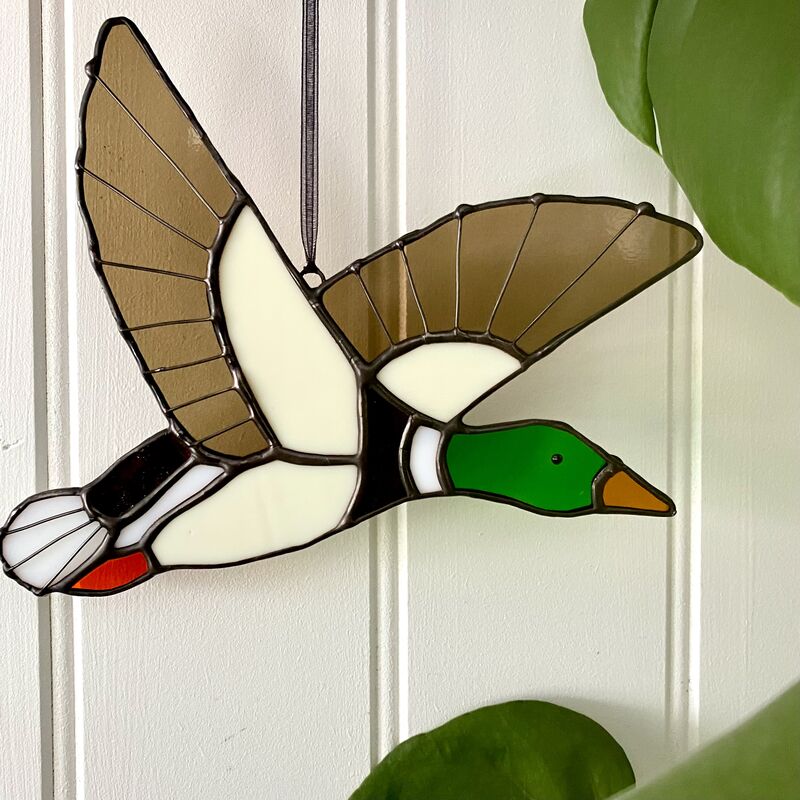 Stained Glass Flying Duck - Glass and Crafts UK