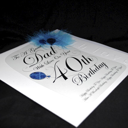 Dad 40th Birthday Card - Large, Luxury Birthday Card - Karenza Paperie