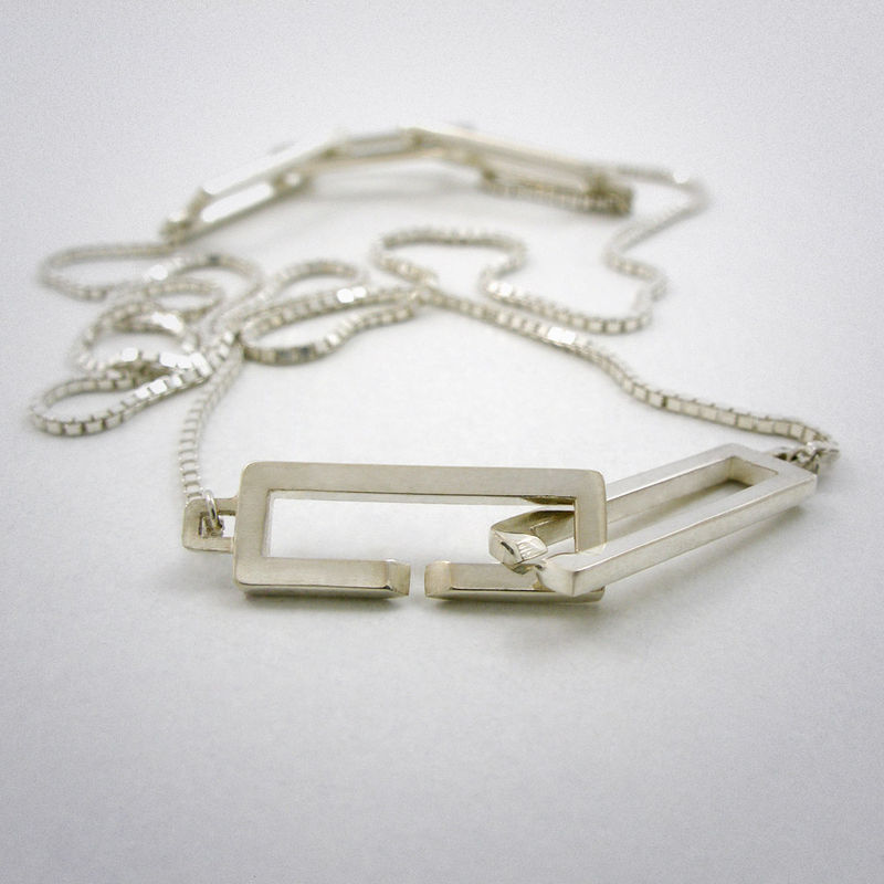 necklace - 3 loops MID - ag - MOQUII